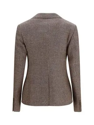 Burberry Single-breasted Wool And Linen Blazer - Brown