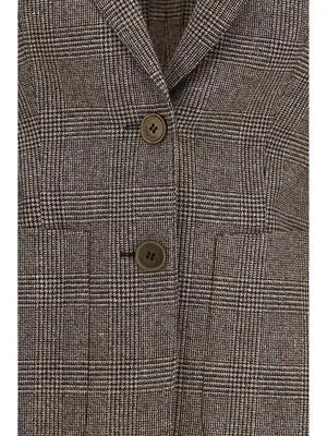 Burberry Single-breasted Wool And Linen Blazer - Brown