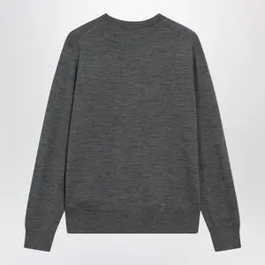 Burberry Grey Wool Crewneck Sweater - Gray