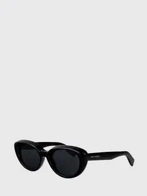 Saint Laurent Cat-eye In Acetate With Contrast Lettering Logo - Black