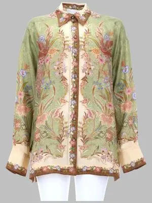 Zimmermann Camicia Indra Relaxed Fit - Green