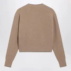 Chloé Wool And Cashmere Logo Sweater - Brown