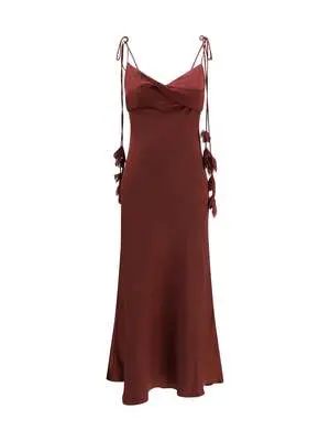 SELF-PORTRAIT Satin Flower Midi Dress - Multicolor