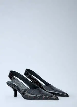 TOTEME Classic Croco-embossed Slingbacks