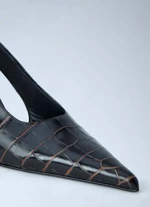 TOTEME Classic Croco-embossed Slingbacks
