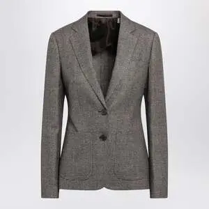 Burberry Prince Of Wales Wool-blend Single-breasted Jacket - Cream