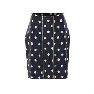 Fendi Print Dots Zipped Skirt - Black