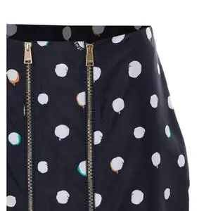 Fendi Polka Dot Silk Pencil Skirt - Black