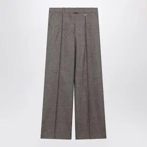 Burberry Prince Of Wales Wool-blend Trousers - Cream