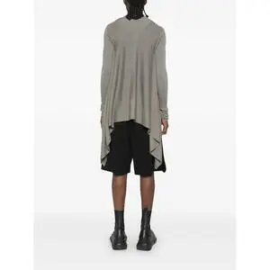 Rick Owens Rws Virgin Wool Ribbed Asymmetric Cardigan