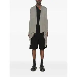 Rick Owens Rws Virgin Wool Ribbed Asymmetric Cardigan