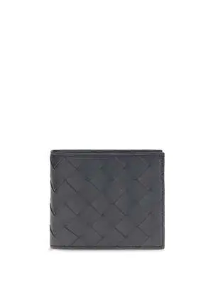 Bottega Veneta Bifold Leather Intrecciato Wallet - Black