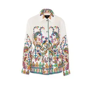 Etro Jacket With Floreal Paisley Placed Print - White