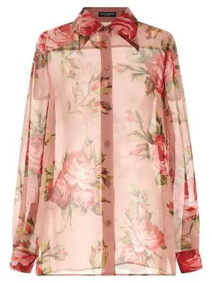 Dolce & Gabbana Bouquet Rose' Shirt - Pink