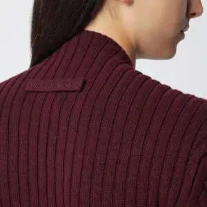 Victoria Beckham Ribbed Sweater In Dark Grey Wool And Cashmere - Black