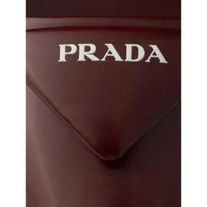 Prada Brushed Leather Pumps - Red