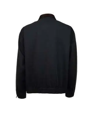 Prada Leather Trimmed Zip Up Jacket - Multicolor