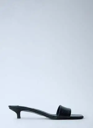 TOTEME Slim Lizard-embossed Sandals - Black
