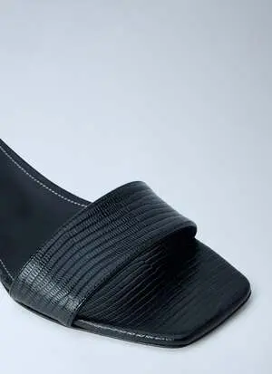 TOTEME Slim Lizard-embossed Sandals - Black