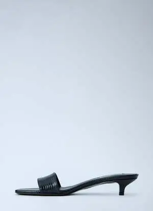 TOTEME Slim Lizard-embossed Sandals - Black