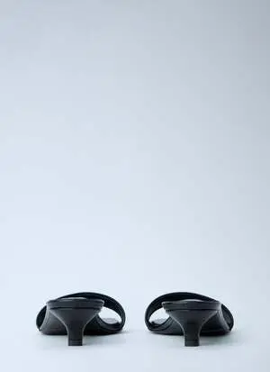 TOTEME Slim Lizard-embossed Sandals - Black