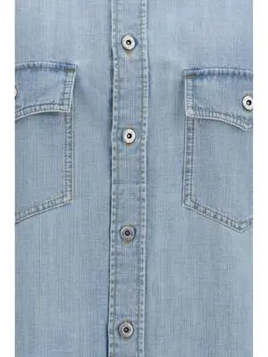 Bottega Veneta Sky Bleached Oversize Denim Shirt