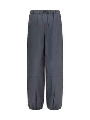 Prada Wool And Mohair Wide Leg Pants - Gray
