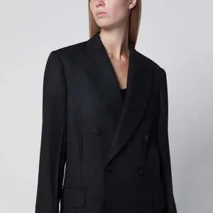 Victoria Beckham Dark Grey Double-breasted Wool Jacket