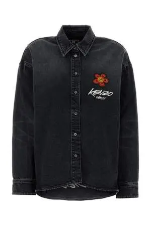 Kenzo Stretch Denim Shirt - Black
