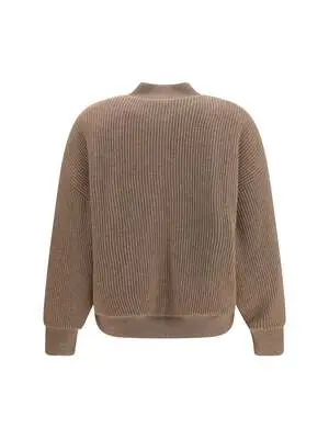 Brunello Cucinelli Ribbed Cashmere Bomber - Cream