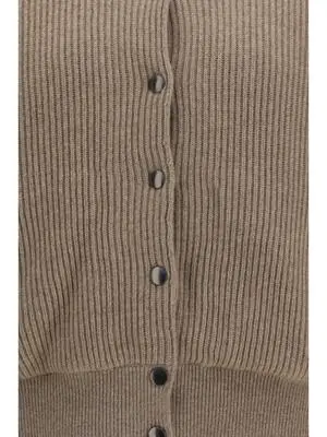 Brunello Cucinelli Ribbed Cashmere Bomber - Cream