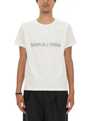 Saint Laurent Inverted Logo T-shirt - White