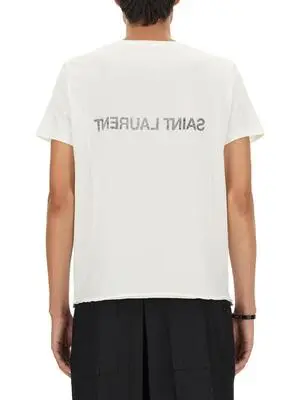Saint Laurent Inverted Logo T-shirt - White