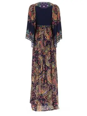 Etro Abito Lungo Con Stampa Paisley
