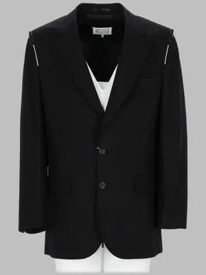 MAISON MARGIELA Single-breasted Virgin Wool Blazer - Black