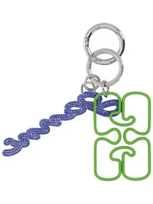GANNI Keychain With Logo - Green