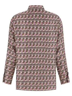 Max Mara Reversible Patterned Silk Twill Shirt - Multicolor