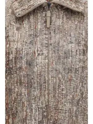 Brunello Cucinelli Perforated Zip Cardigan - Cream