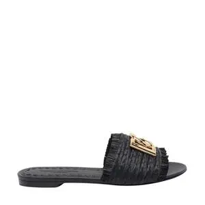 Dolce & Gabbana Logo Slide Sandals - Gold