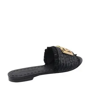 Dolce & Gabbana Logo Slide Sandals - Gold