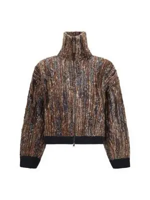 Brunello Cucinelli Perforated Zip Cardigan - Brown