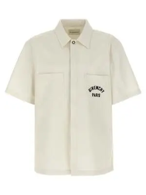 Givenchy Logo Embroidery Shirt - Cream