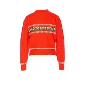 Guest In Residence Cable Collegiate Polo Sweater - Red