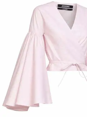 Jacquemus Light Pink The Paysan Ruffled Wrap Top
