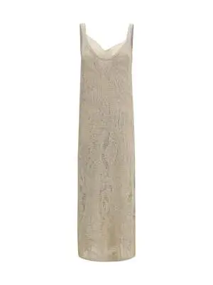 Brunello Cucinelli Dazzling Water Lillies Dress - Cream