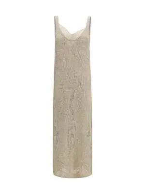 Brunello Cucinelli Dazzling Water Lillies Dress - Cream