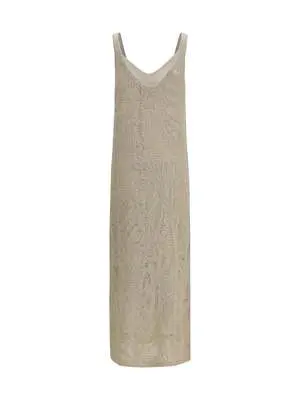 Brunello Cucinelli Dazzling Water Lillies Dress - Cream