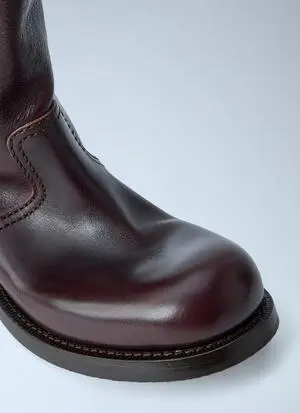 Prada Leather Mid-calf Boots - Brown