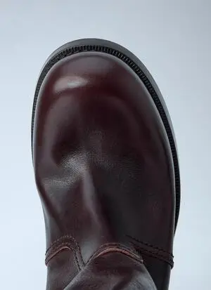 Prada Leather Mid-calf Boots - Brown