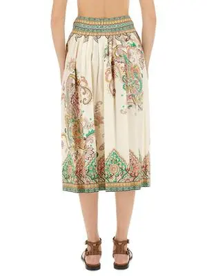 Etro Paisley Print Midi Skirt - Multicolor